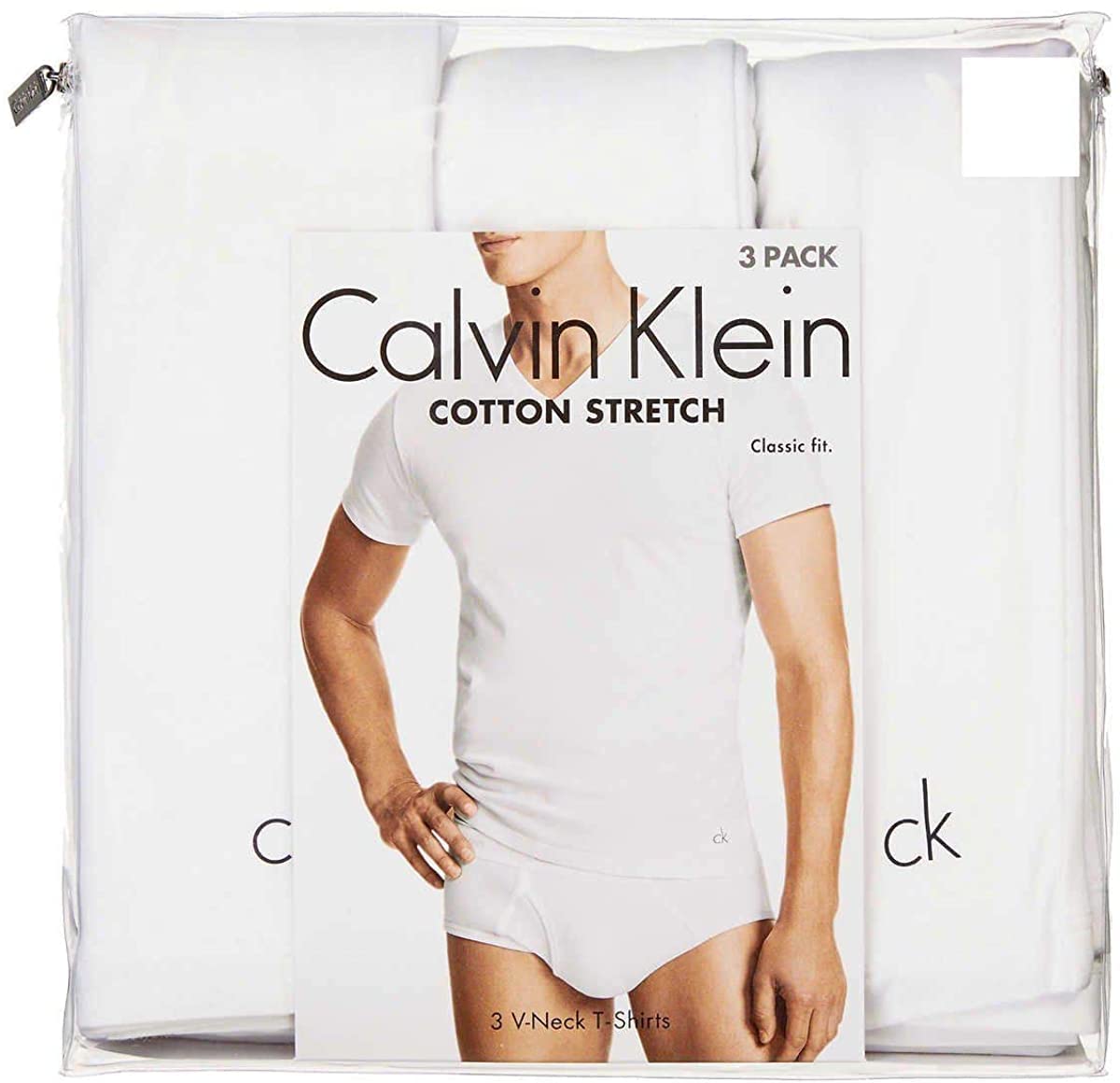 Calvin Klein Men's Smooth Cotton V-Neck T-Shirt (X-Large, Light Sand)