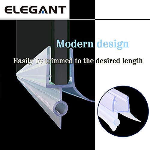 ELEGANT Shower Plastic Strip 28" Long Clear Vinyl Shower Door Bottom Seal Strips,Waterproof Rail for 3/8" Frameless Glass Shower Doors