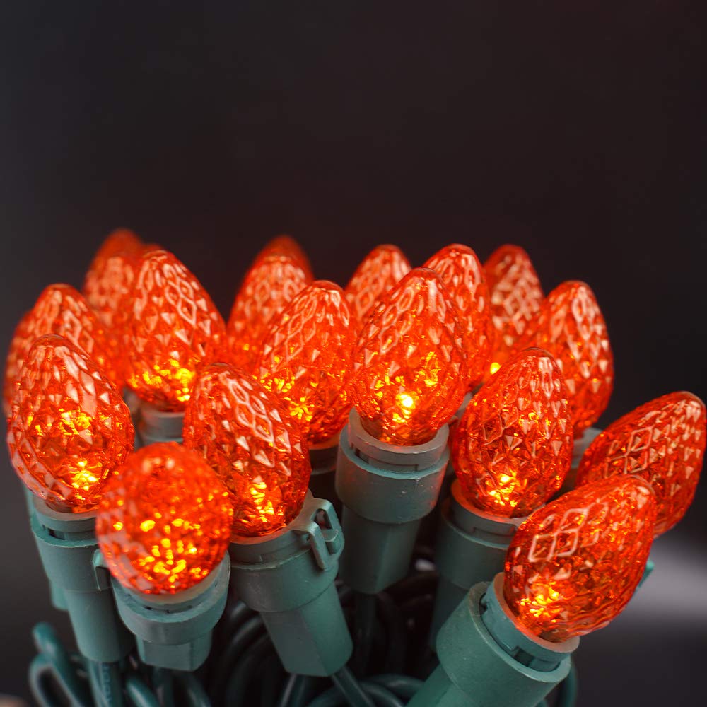BOHON Halloween String Lights 50 LEDs Orange Lights UL Certified Christmas Lights Green Wire Halloween Lights Plug-in for Indoor Outdoor Halloween Decorations Thanksgiving Tree Carnival Decor