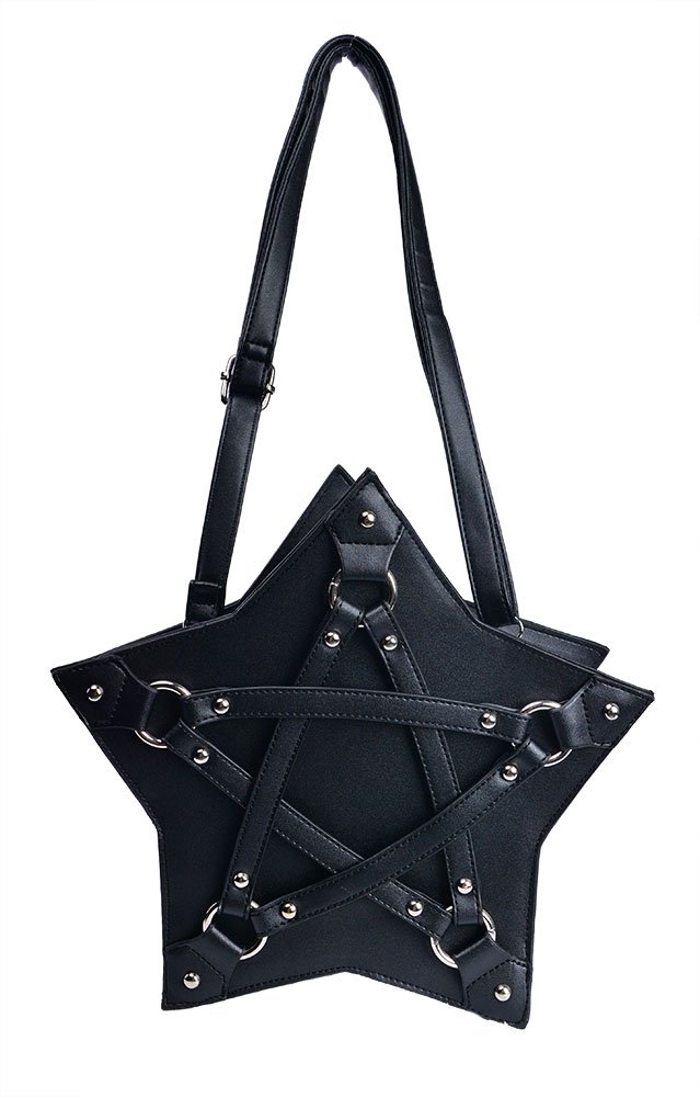 Nite closet Gothic Bags and Purses Pentagram Star Shoulder Bag for Women (Black)