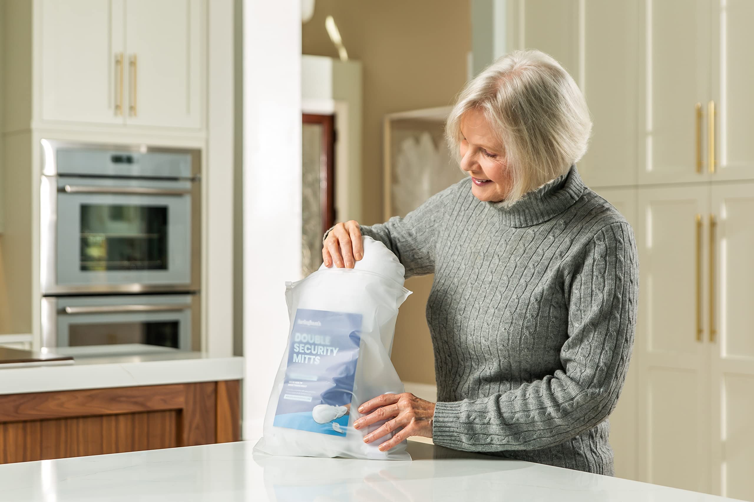 BURLINGHAM'S Breathable Medical Finger Control Mitts - One Size Fits All Hand Restraint Gloves for Elderly & Medical Procedures -Made With mesh and Padding for Comfort & Protection - 2 Gloves