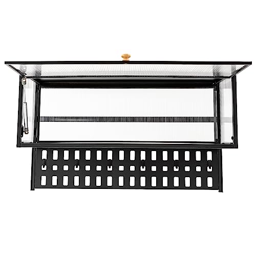 EurHomePlus Wall Cabinet Balcony Kitchen Wall Cabinet Living Room Bedroom Storage Cabinet Flip-Up Door Wall Cabinet Wall-Mounted Locker, Black
