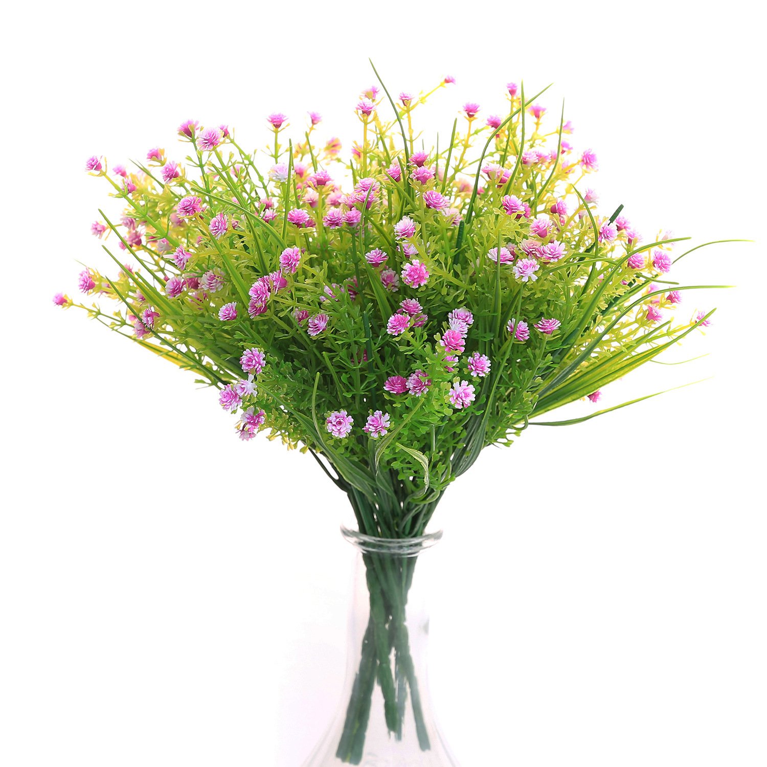 JAKY-Global Artificial Flowers Babysbreath Fake Water Plants Bouquet 6 Bundle Fake Plants Wedding Bridle Bouquet Outdoor Home Office Christmas Decor (Rose)