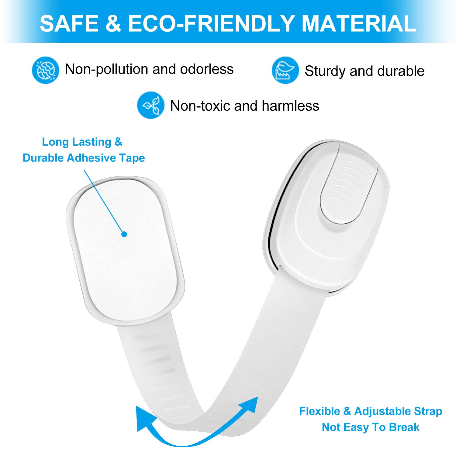 Cabinet Locks Child Safety Strap Locks (4+10 Pack) Adjustable Baby Locks for Cabinets, Refrigerator, Drawers, Dishwasher, Cupboard and More No Drilling Needed Child Proof Drawer Locks