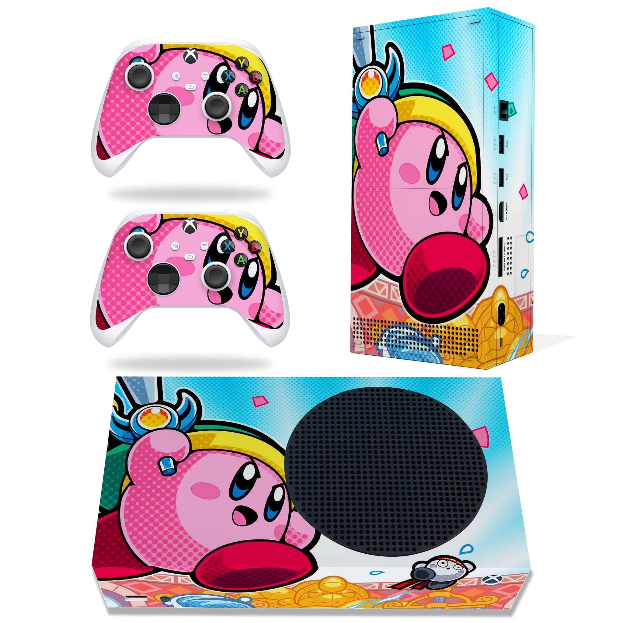 Cute Kir-by Cartoon Anime Game Console Series S Controllers Skin Decals Stickers Wrap Vinyl for Game Console Series S