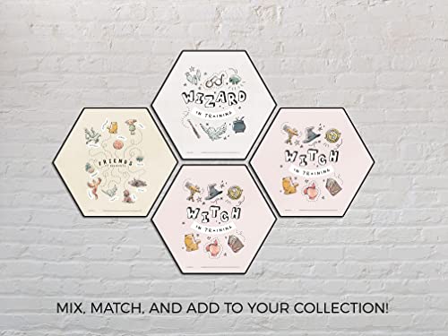 Harry Potter - Charming Vintage Friends Nursery - 11.5” X 10” Hexagon KNEXAGON Wood Print – Tabletop Display, Hang Alone or Connect to Other Pieces – Officially Licensed Collectible