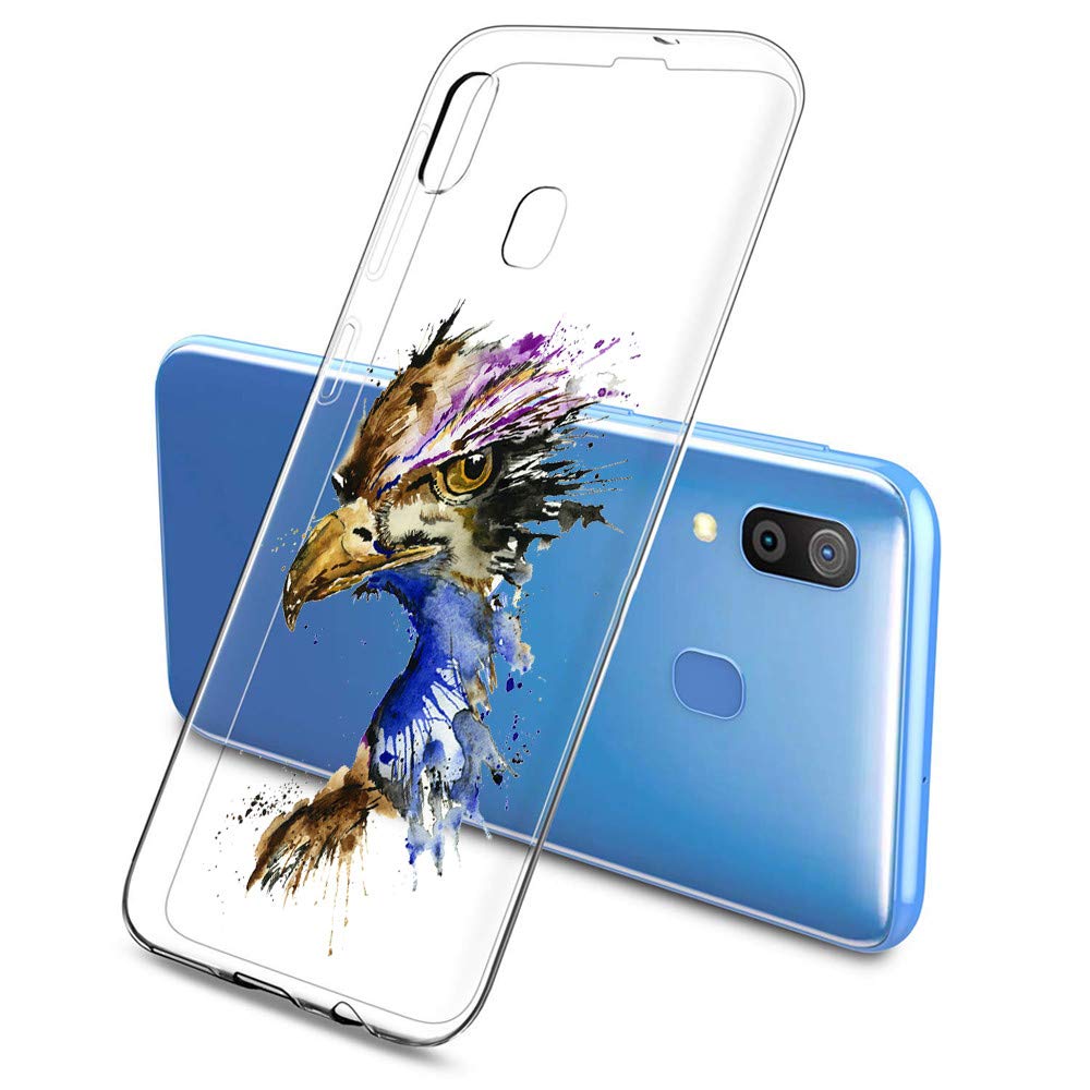 Transparent Case Compatible for Samsung Galaxy A10E, Soft Silicone TPU Gel Animal Drawings Ultra Thin Anti-Shock and Anti-Scratch Clear Bumper Case Cover for Samsung Galaxy A10E, A4