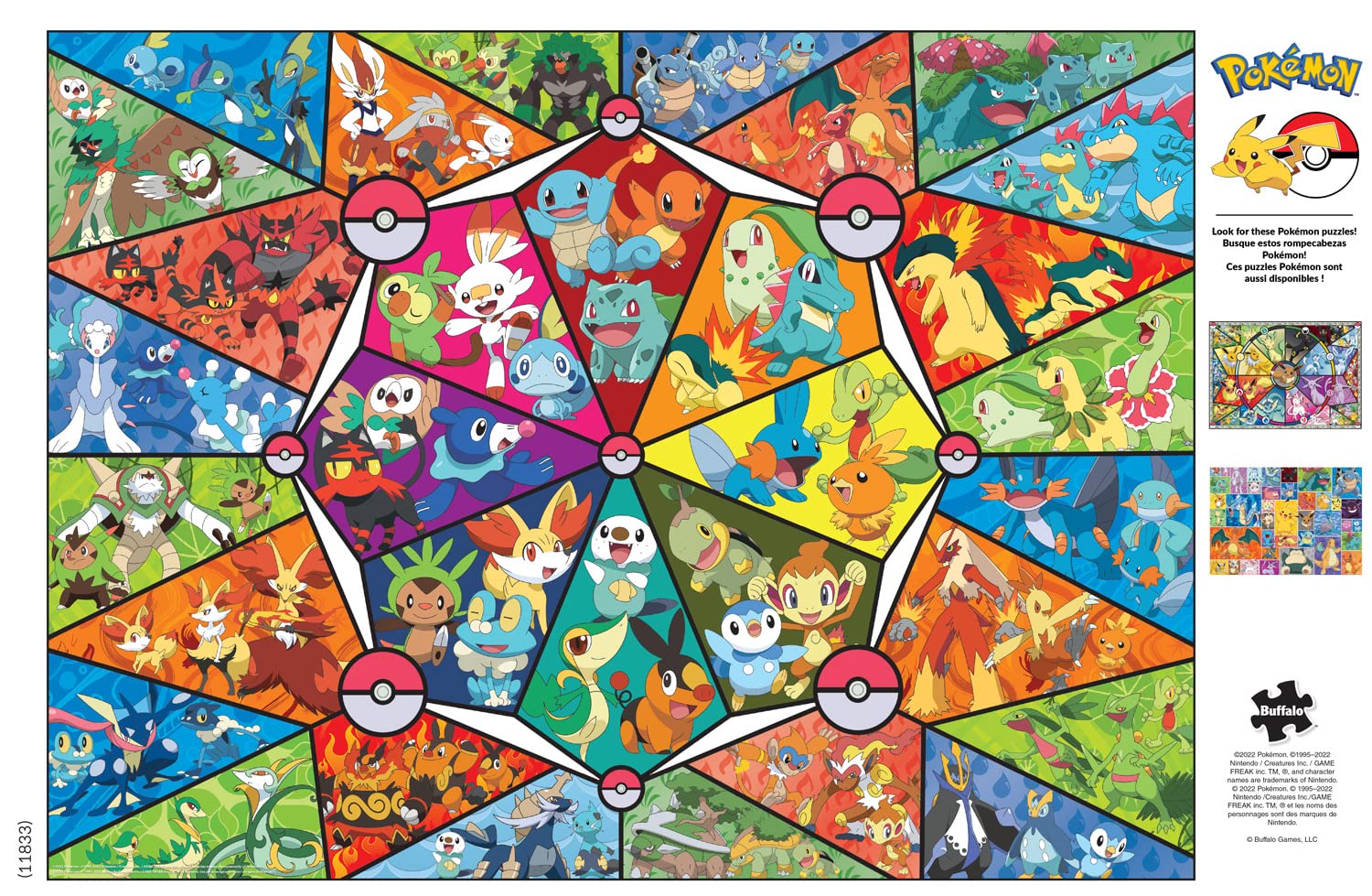 Buffalo Games - Pokémon - Stained Glass Starters - 1000 Piece Jigsaw Puzzle for Adults Challenging Puzzle Perfect for Game Nights