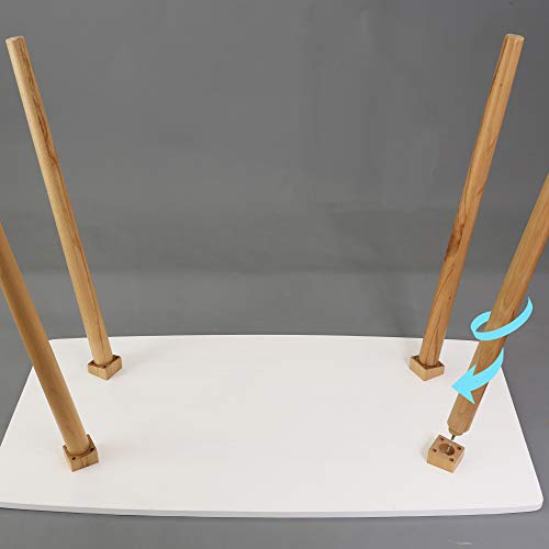 Casual Home Ezly Mid-Century Style Wooden Desk, White Top, Natural Maple Legs