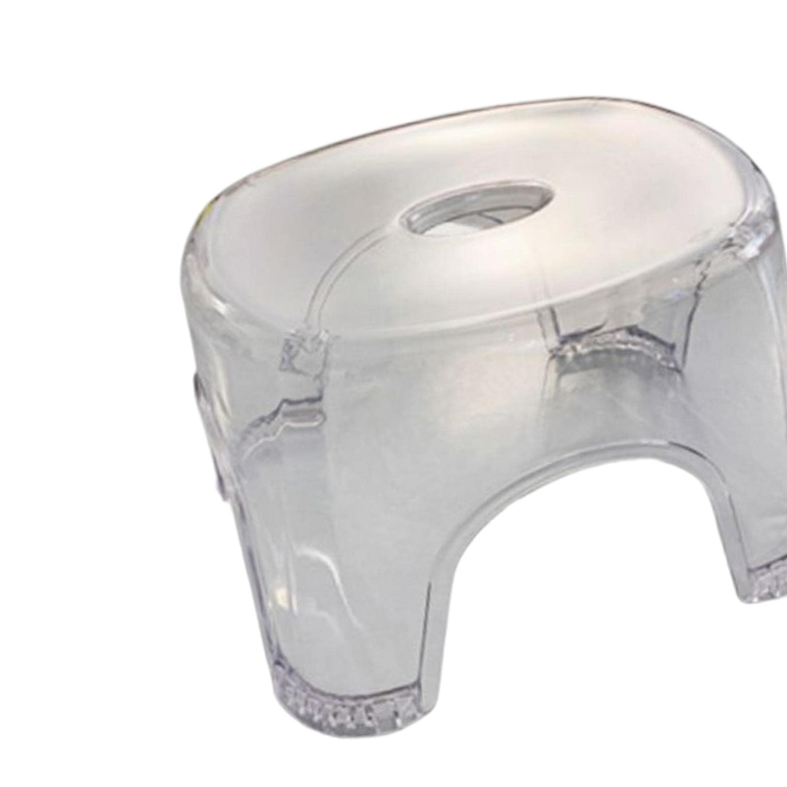 Dualoai Acrylic Bathroom Stool Shoe Changing Stool Lightweight Small for Living Room