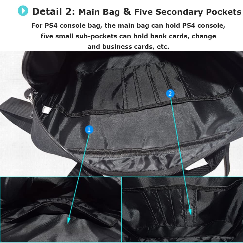 Travel Carrying Case, Waterproof Shockproof Storage Bag Organizer, With Adjustable Shoulder Strap, For PS4 Carrying Case, for Playstation 4 & Accessories