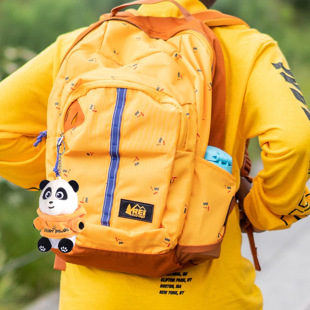 Cute Panda Plush Keychain,with Kawaii Costume Panda Bear Stuffed Animal Keychain,Panda Plushie Keychains for Backpacks,Car,Home Decor,Keychain Charms 4.7in/12cm