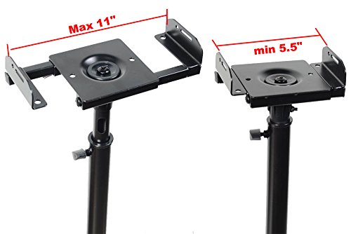VideoSecu 2 Heavy Duty PA DJ Club Adjustable Height Satellite Speaker Stand Mount - Extends 26.5" to 47" (Compatible with Bose, Harmon Kardon, JBL, KEF, Klipsch, Sony, Yamaha, Pioneer and Others) 1B7