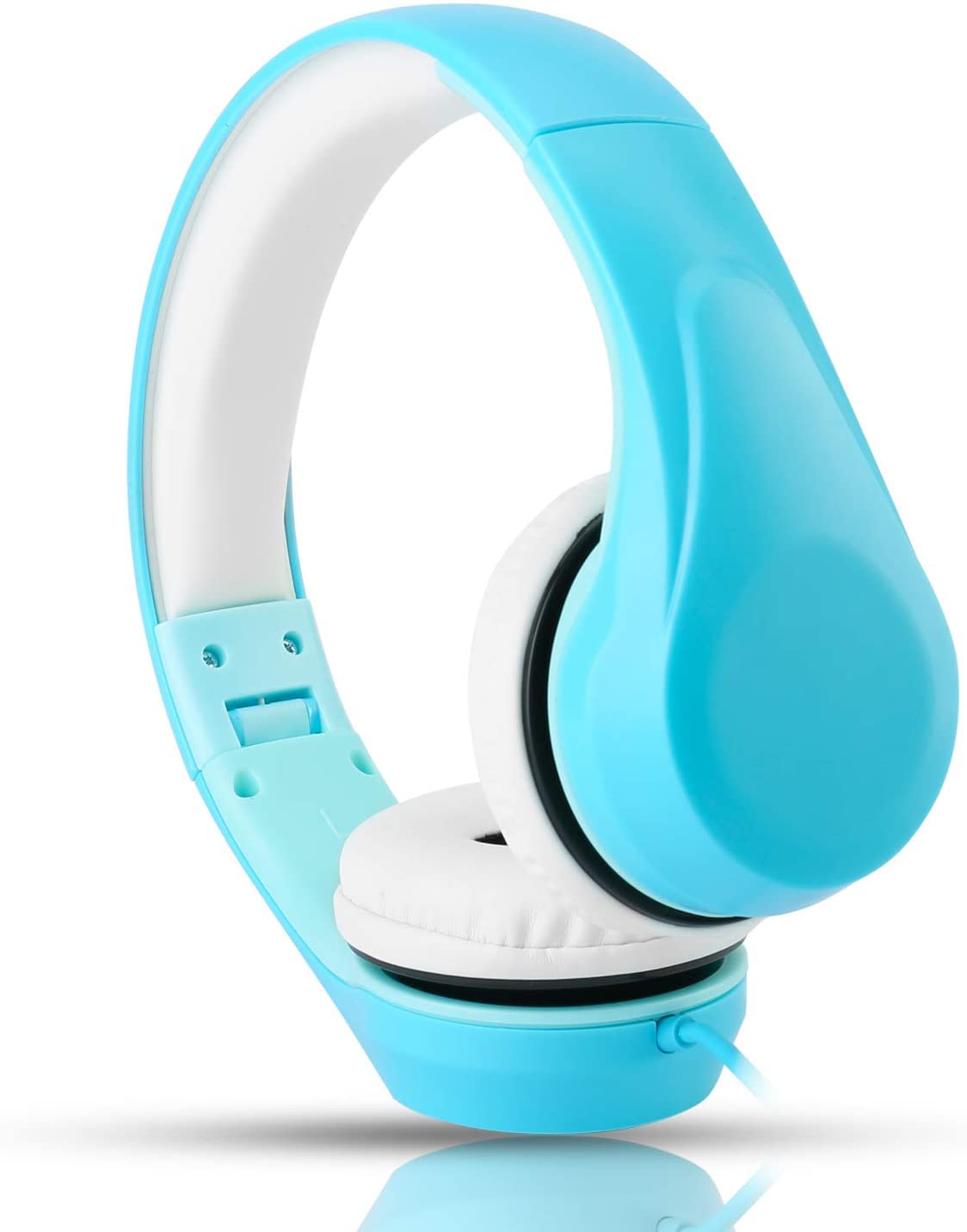 KPTEC Kids Headphones, Wired Girls Headphone with Microphone 93dB Volume Limited, On-Ear Foldable Headset for School Students/Toddler/Children/iPad/Tablet, 3.5mm Jack, Pink