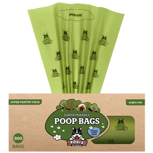 Pogiās Dog Poop Bags - 500 Doggie Poop Bags for Yards - Leak-Proof Dog Waste Bags - Ultra Thick, Extra Large, Scented Poop Bags for Dogs & Cats (Single Large Roll)