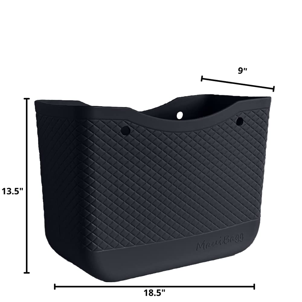 BuildABagg MauiBagg: Customize Your Large, EVA, Multipurpose Tote. Create Your Own Style. Washable, Open Tote Bag for the Beach, Boat, Pool & Sports. Tip-Proof & Fade Resistant (Black)