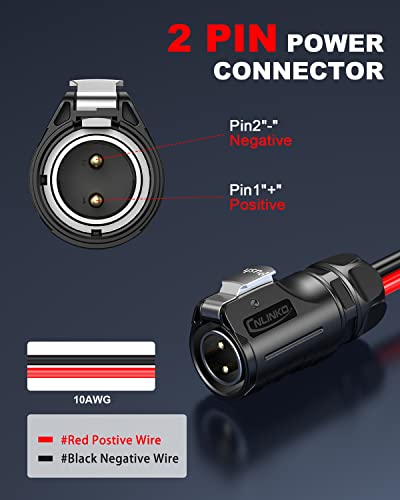 ELECTOP 2 Pin Power Industrial Circular Connector to Solar Panel Cable, 10AWG Solar Extension Cable with Female and Male Connector Adapter for Forrest River RV Solar Ports and Solar Panel Suitcase