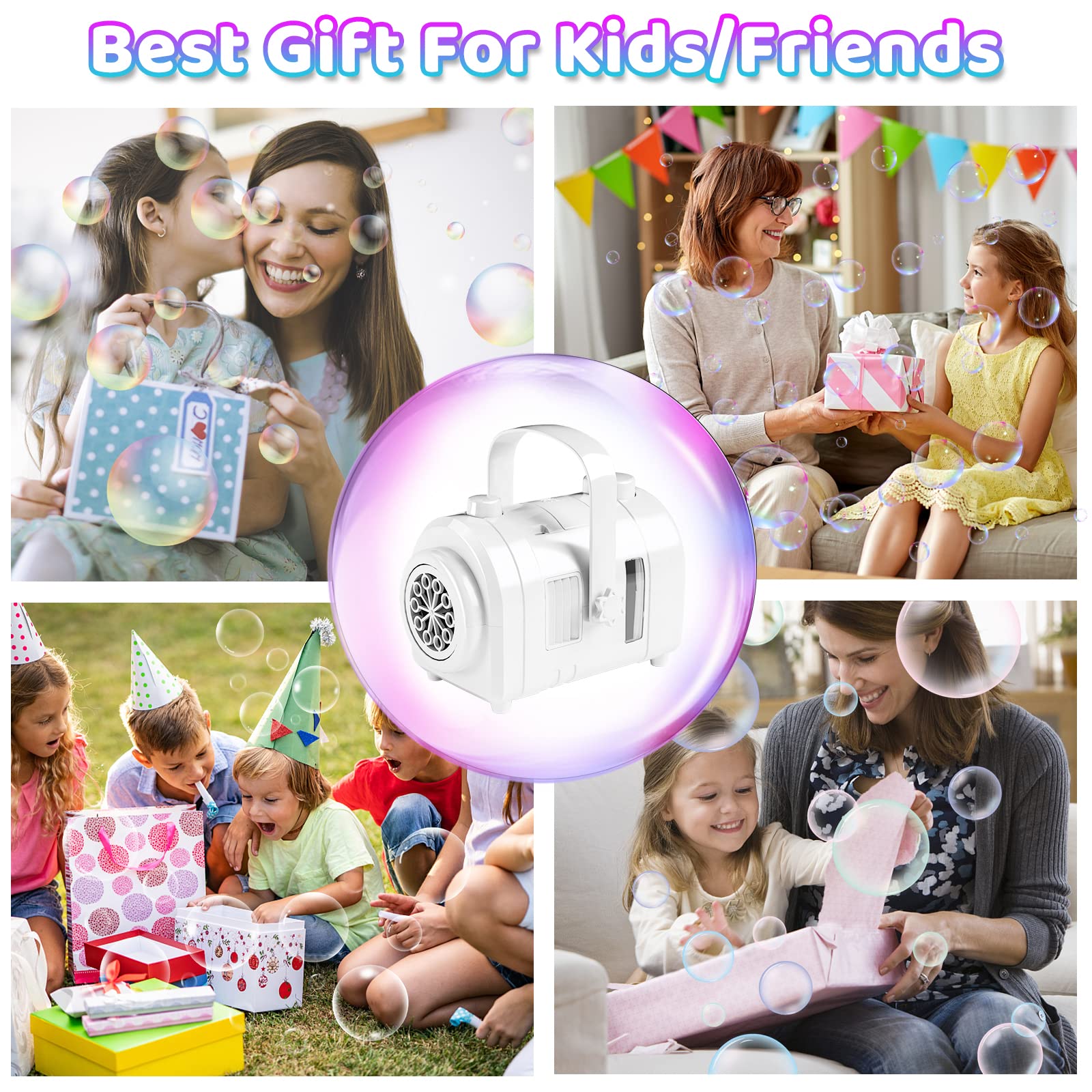Bubble Machine Durable Automatic Bubble Maker,8000+ Bubbles for Kids Boys Girl Bubble Maker Bubble Toys for Indoor Outdoor Parties(White Mailbox)