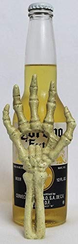Design Toscano Skeleton Hand of Destiny Sculptural Bottle Opener, Single, Faux Bone Finish Twin