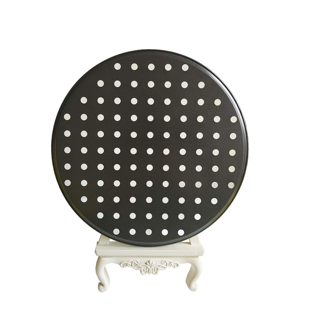 CRYDAY Non stick round pizza pan with holes for oven best perforated carbon steel pizza tray (10 inch)