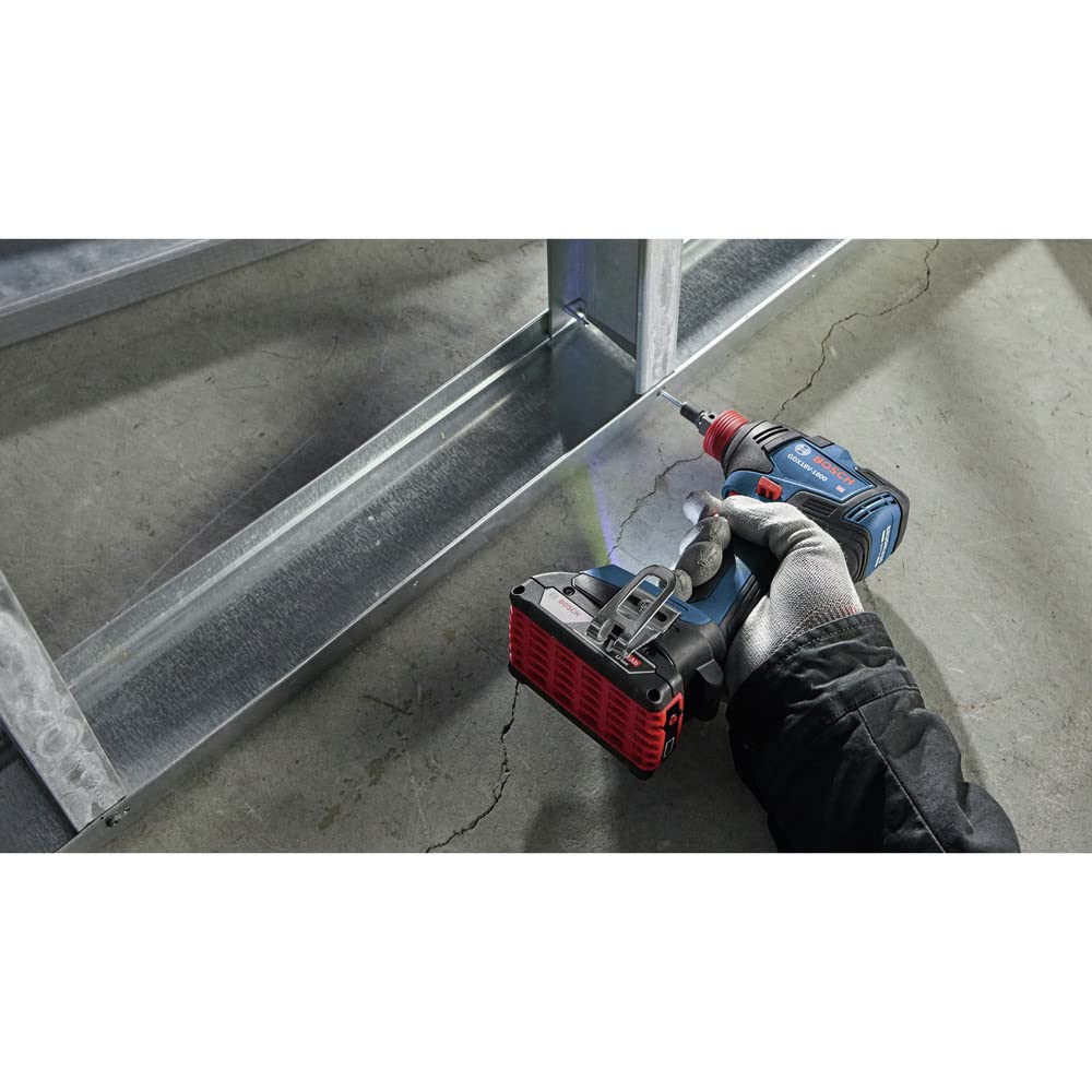 Bosch GXL18V-240B22-RT 18V Brushless Lithium-Ion 1/2 in. Hammer Drill Driver and 1/4 in. and 1/2 in. 2-in-1 Bit/Socket Impact Driver Combo Kit with 2 Batteries (2 Ah) (Renewed)