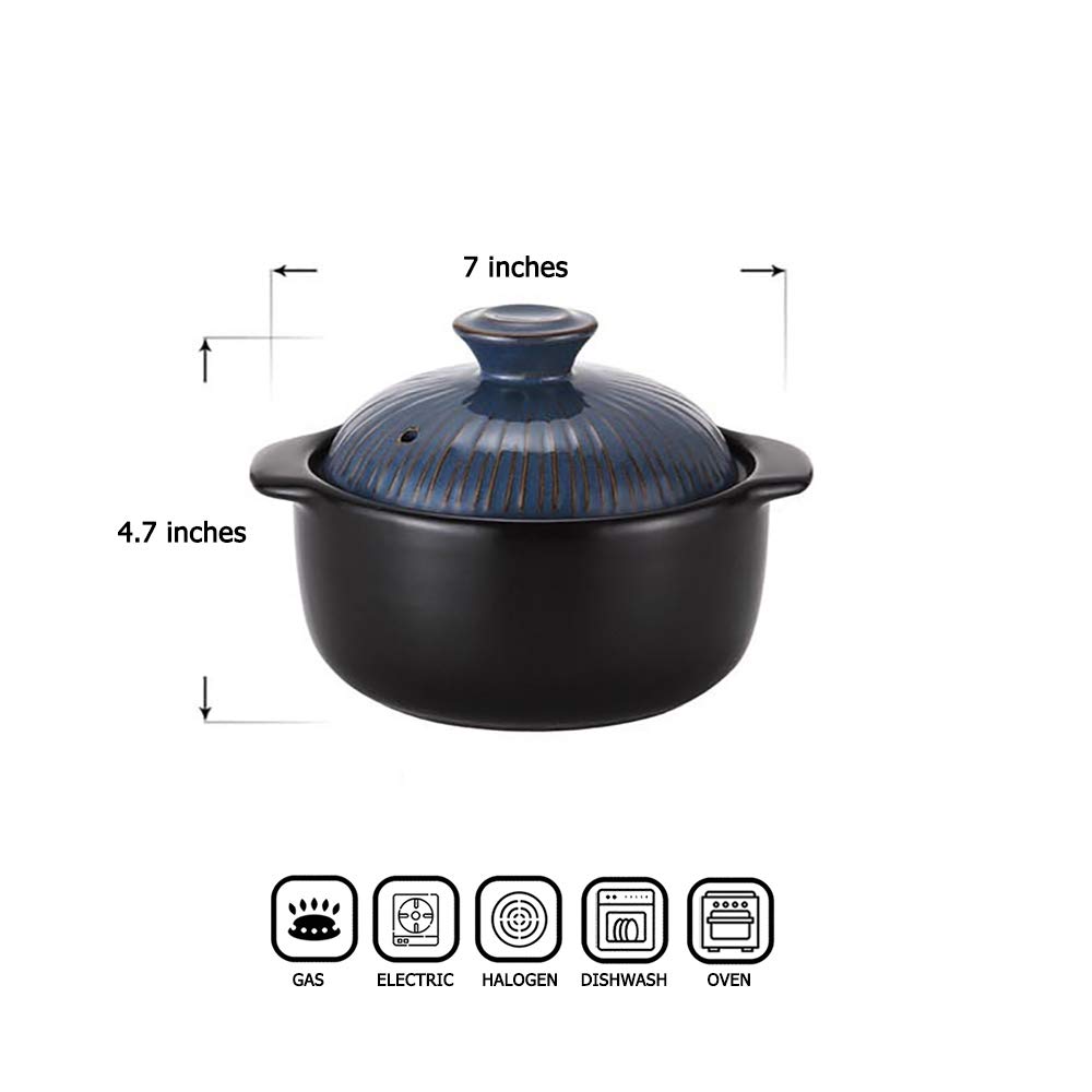Kitchen Flower Lucia Natural Glazed Ceramic Porcelain Cookware Hot Pot (Beige Pink 1400ml)