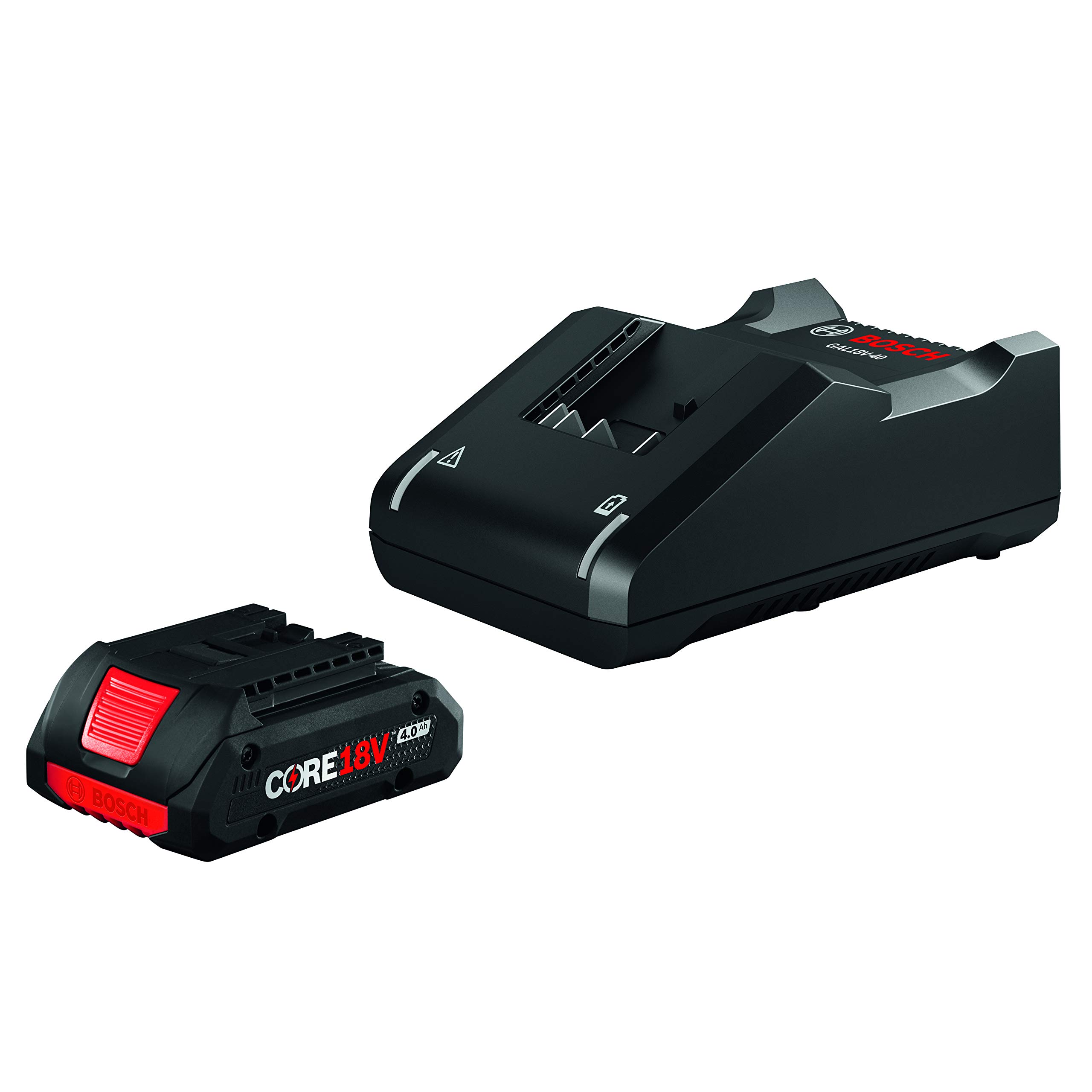 BOSCH GXS18V-15N15 18V Starter Kit with (1) CORE18V 4.0 Ah Compact Battery GWS18V-45 18V 4-1/2 in. Angle Grinder (Bare Tool)