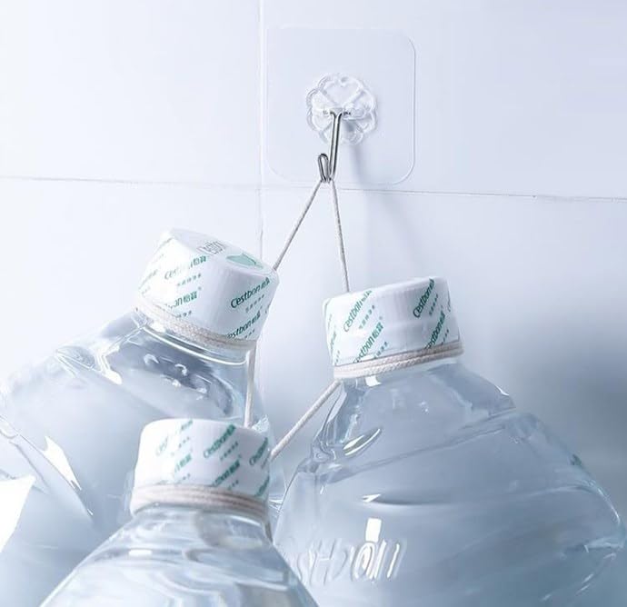 Generic Versatile 10-Pack Transparent Strong Adhesive Hooks Stylish & Practical for Bathroom, Kitchen, Doors, Cabinets