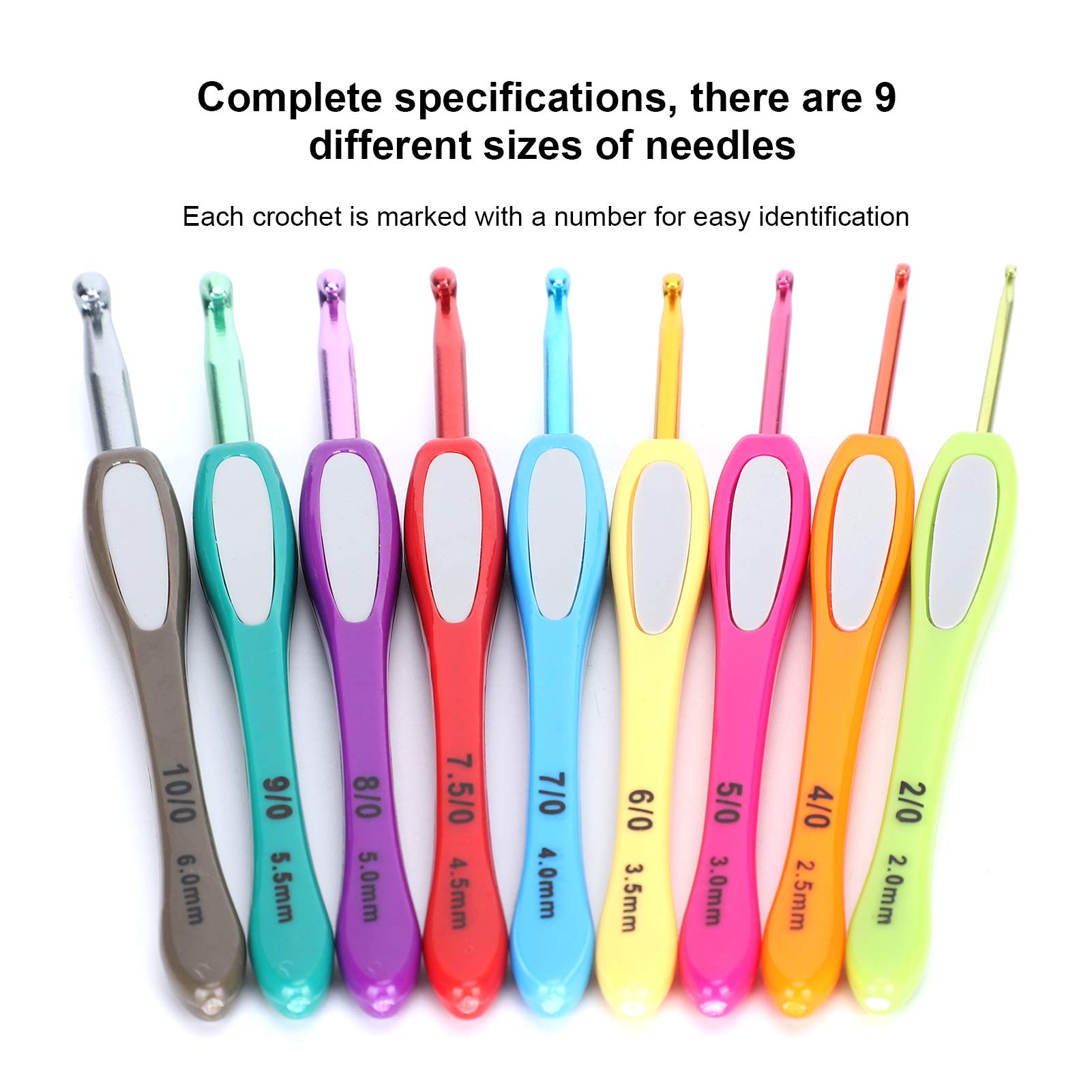 BTER Crochet Hooks, Knitting Needles Kit 9Pcs Crochet Hook Set Crochet Needles Crochet Kit, for Yarn Sewing Knitting Craft