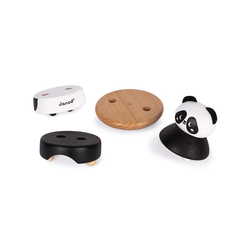 Janod Wood Panda Stacker & Roly-Poly Rocker β Ages 12+ Months - J08188