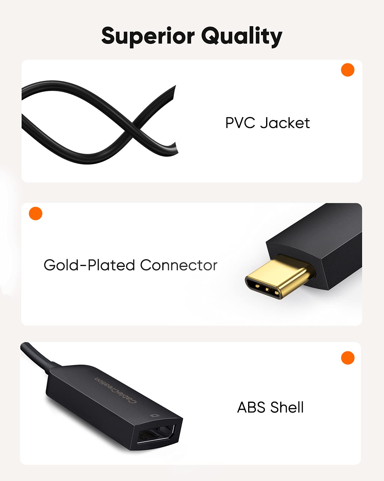 CableCreation USB C to DisplayPort 8K Adapter, 40G Type C to Display Port,USB-C to DP 1.4 [8K@60Hz, 4K@144Hz] HDR, Thunderbolt 4/3 Compatible with Valve Index, MacBook, iPhone 15, XPS, Oculus Rift S
