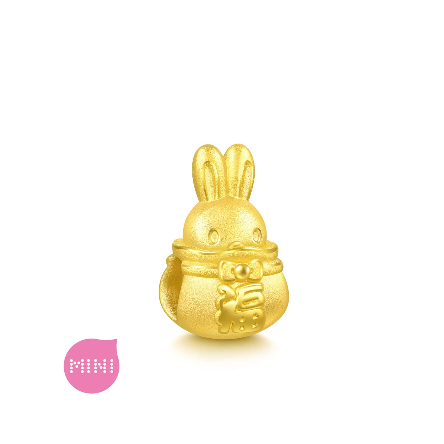 CHOW SANG SANG 999 24K Solid Gold Mini Charm Lucky Rabbit in Lucky Bag Charm Bracelet for Women 93687C