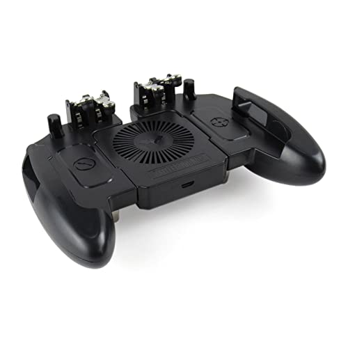 Mobile Game Controller with Cooling Fan/Phone Holder/Finger Sleeves for PUBG/Fortnite/Call of Duty, L1R1 Mobile Triggers for 4.7β-6.5β iOS/Android Phones, Outstanding Compatibility