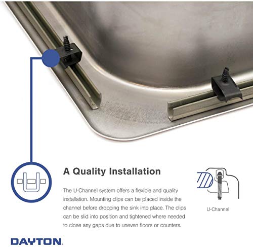Elkay D125214 Dayton Single Bowl Sink with Four Holes, Stainless Steel