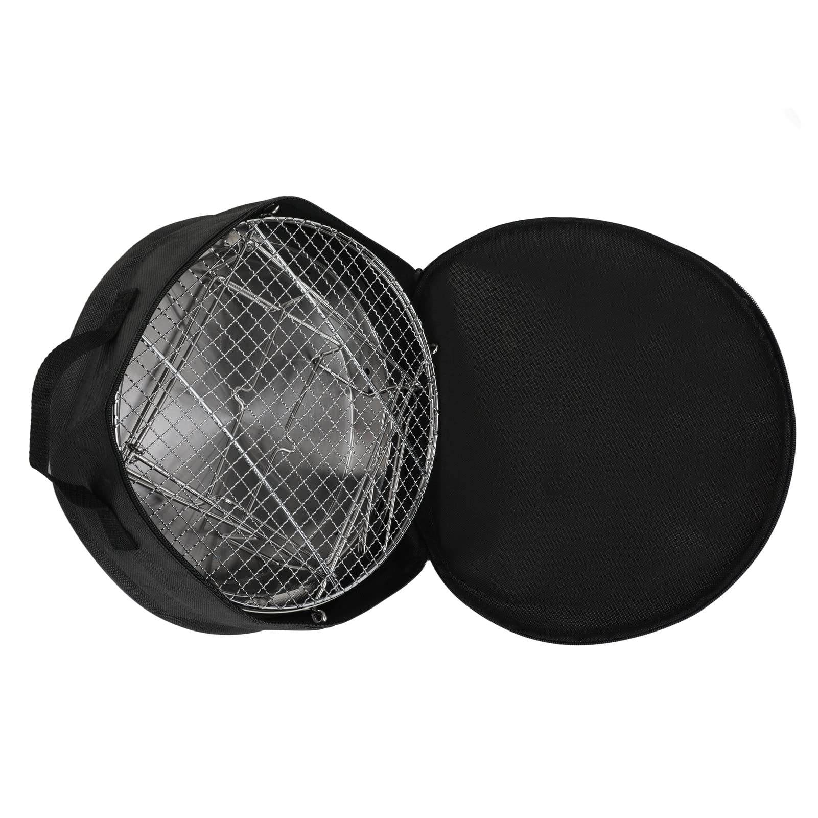 Camping Equipment, Barbecue Stove, Barbecue Set, Round Barbecue Grill, Stainless Steel Mini Folding Round Brazier Grill, Eco-Friendly Portable Charcoal Grill with Grill Mesh