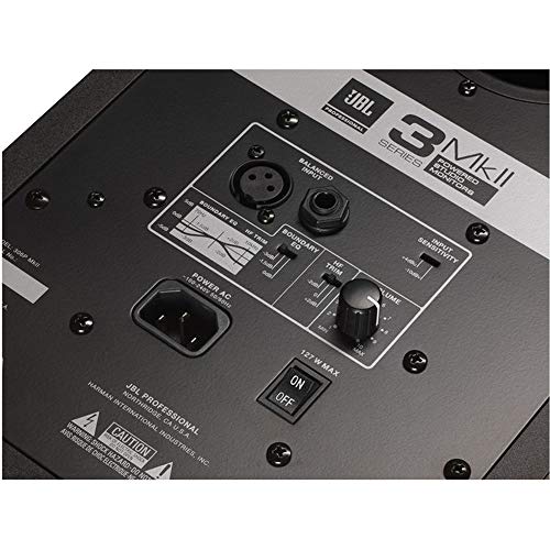 JBL 305P MkII Powered 5" Studio Monitor (Pair) Bundle with Studio Monitor Stands (Pair), 2x Small Pads & XLR-XLR Cable