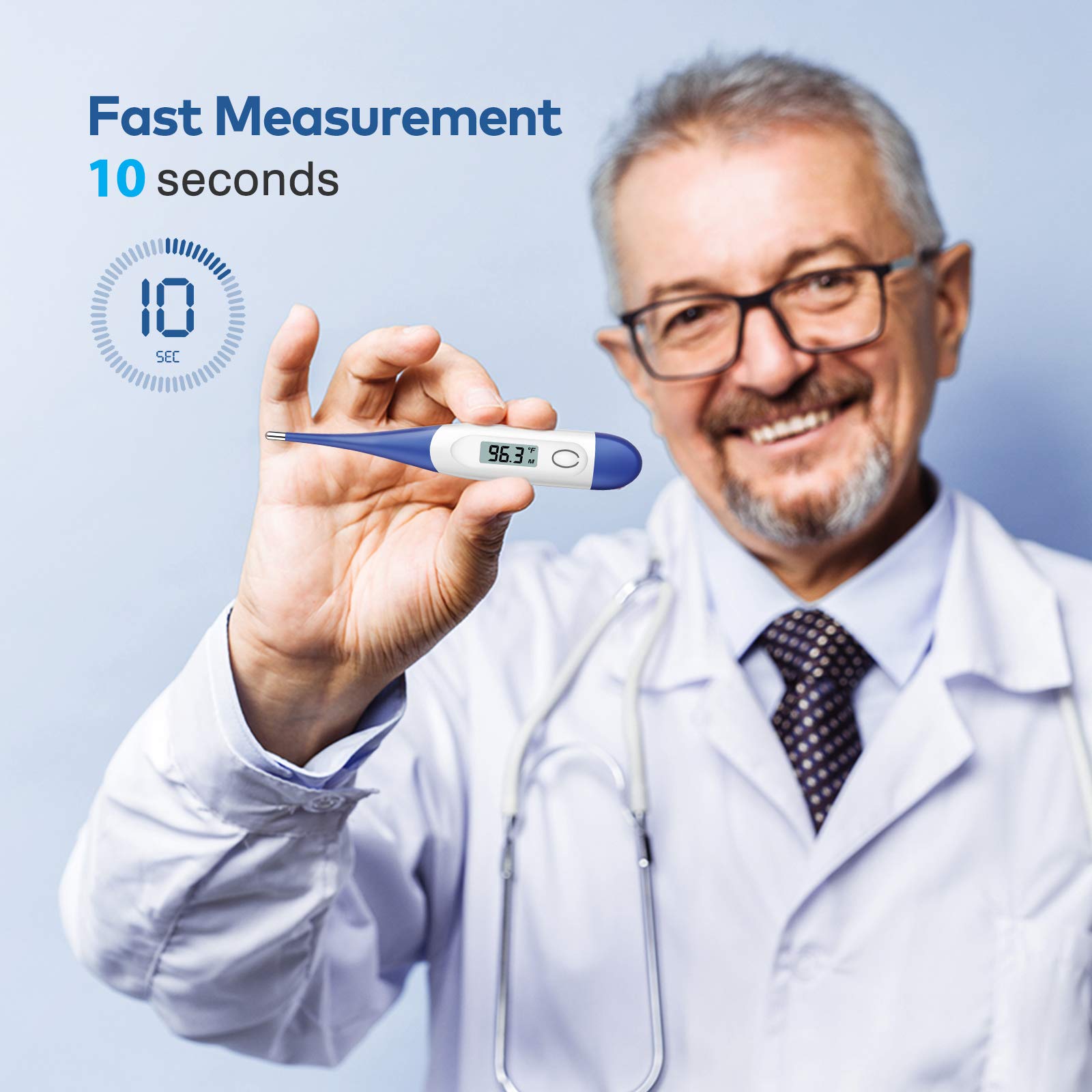 Boncare Thermometer for Adults, Digital Oral Thermometer for Fever, Basal Thermometer with 10 Seconds Fast Reading