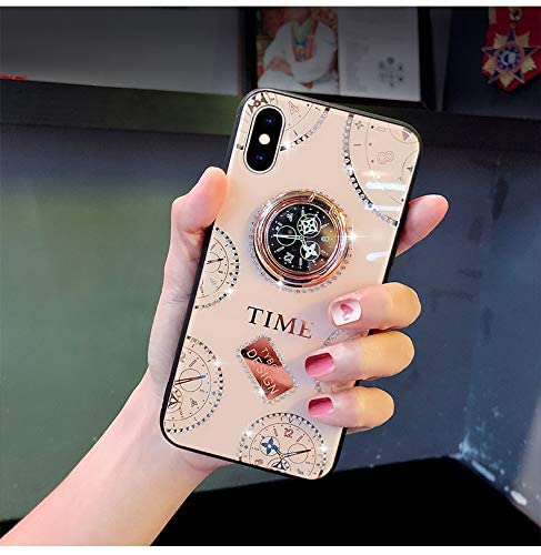 Case for Galaxy Note 10 Plus,Awin Luxurious Original Clock Watch Time Women Girls Soft TPU Shiny Rhinestone Case with Kickstand for Samsung Note 10 Plus/Note 10 Plus 5G 6.8inch (Rose Gold)