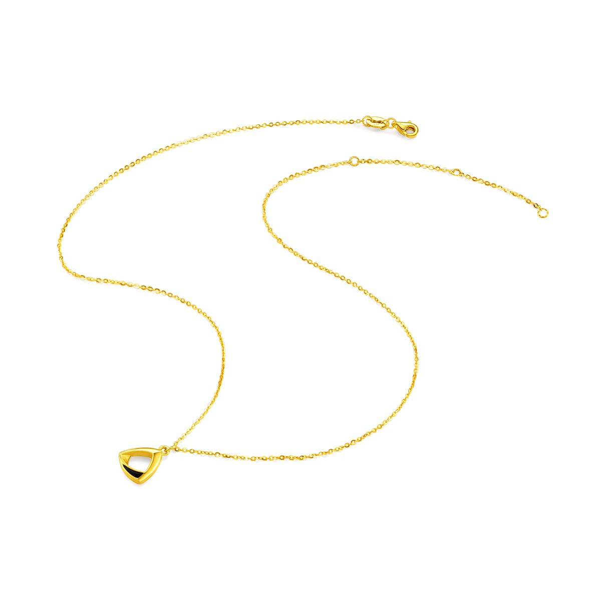 CHOW TAI FOOK 999 Pure 24K Gold Lit Collection Minimalist Triangle Necklace