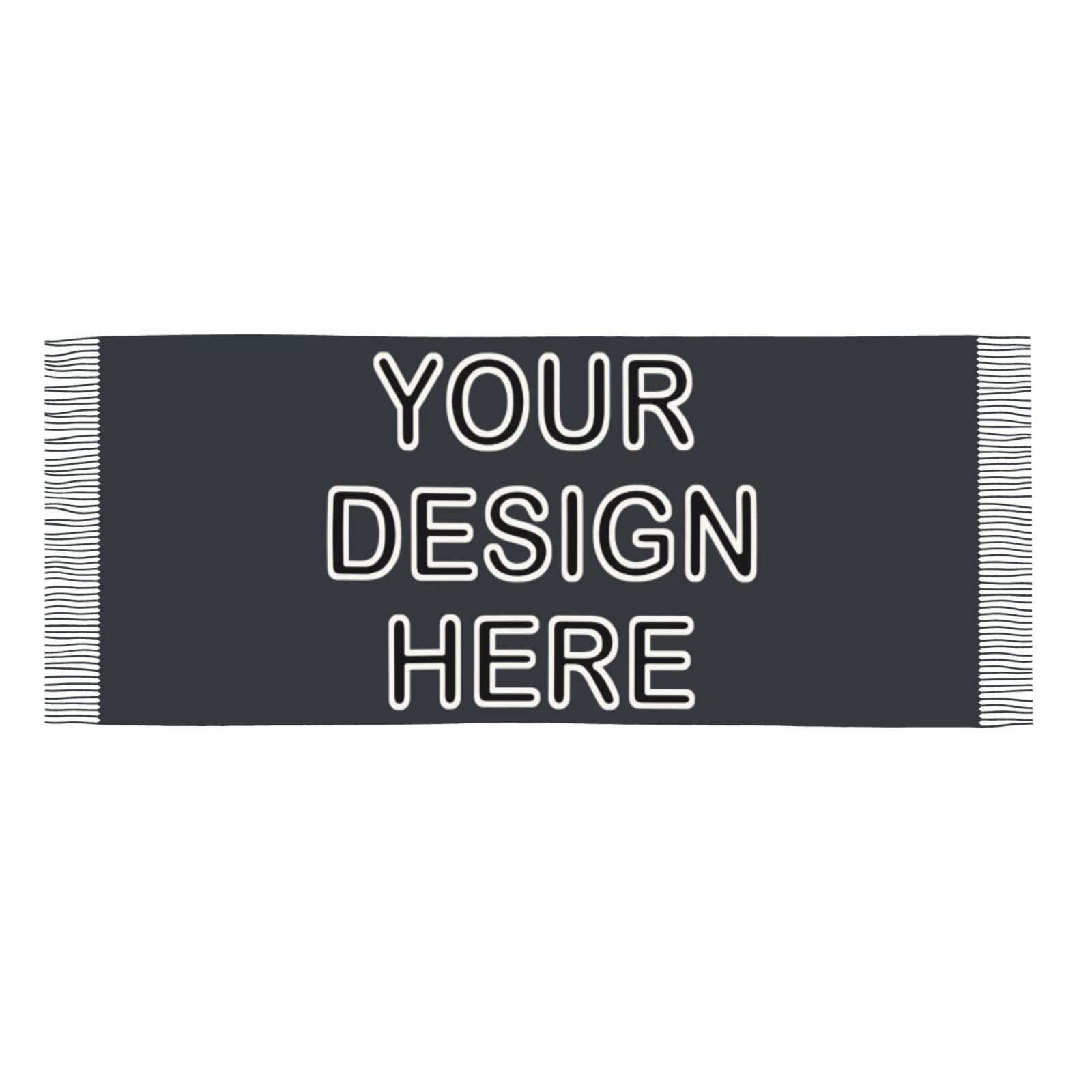 Custom Women's Scarf Winter Warm Personalized Scarf Add Picture Text Logo Custom Design Women's Shawl Black
