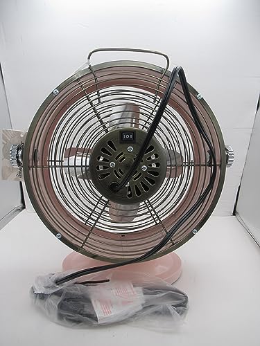 Retro Pedestal Desk Fan with Pivot Head 2 Speed 12 INCH