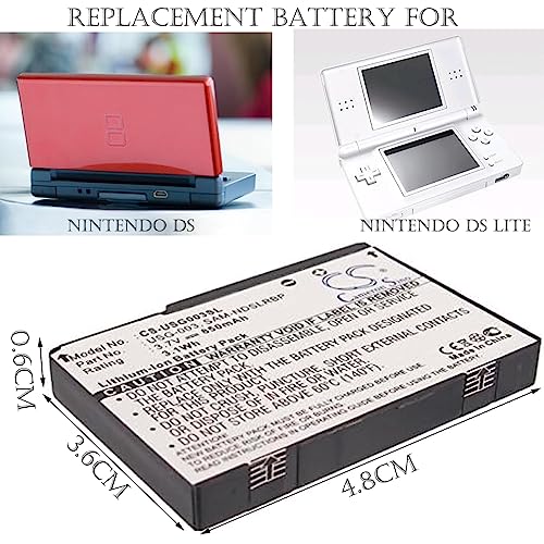 Cameron Sino Li-ion Replacement Battery for Nintendo DS, DS Lite, C/USG-A-BP-EUR, SAM-NDSLRBP, USG-001, USG-003