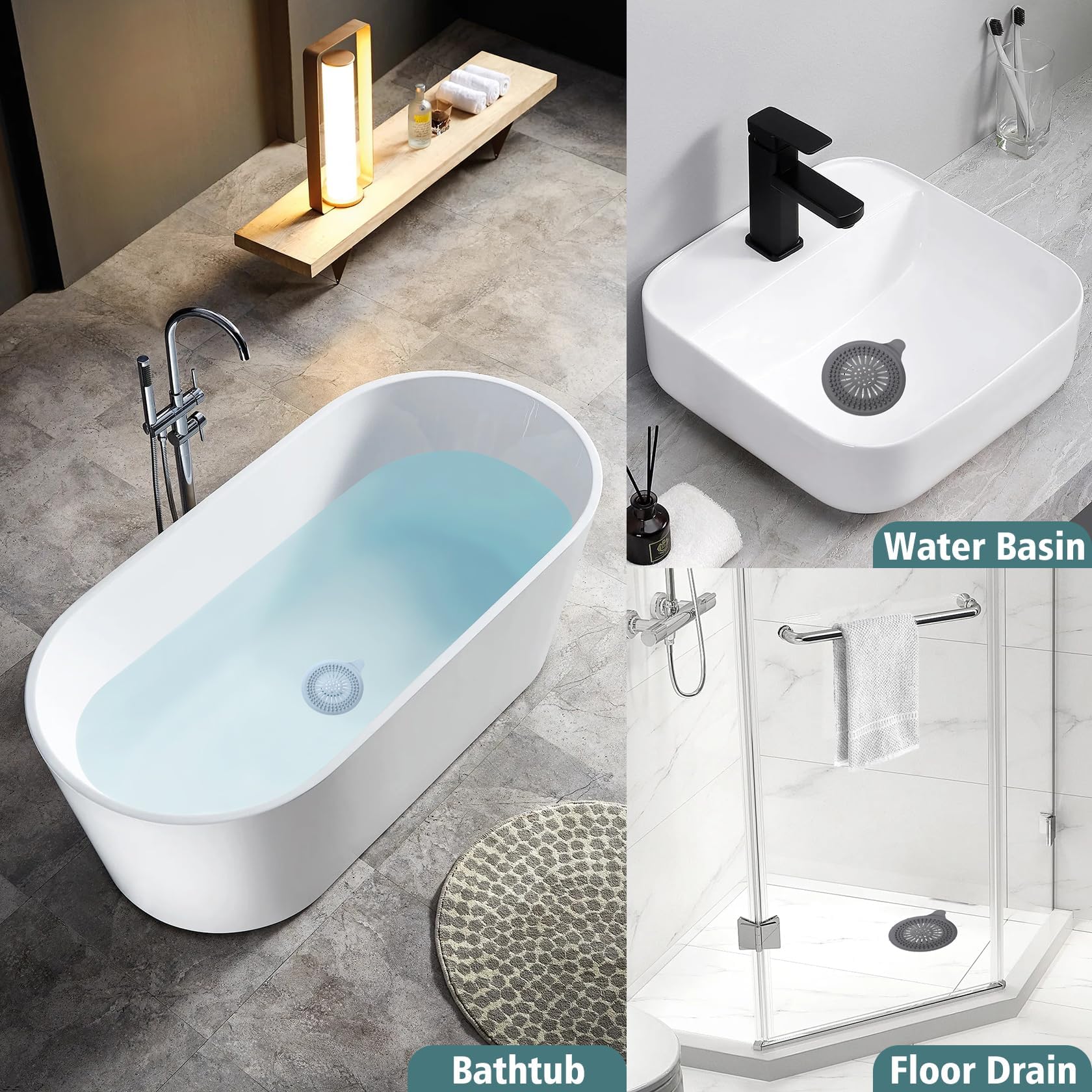 Durable Silicone Shower Hair Drain Catcher for Bath Tub, Sink Stopper, Bathtub, Shower Hair Catcher Sink Cover to Help Prevent Clogging