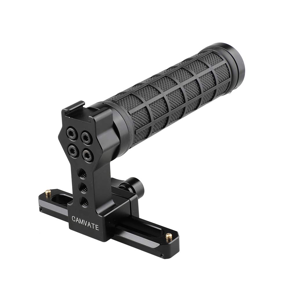 CAMVATE Quick Release Rubber Grip Top Handle with Nato Rail for Blackmagic Pocket Cinema Camera (Black) - 1499