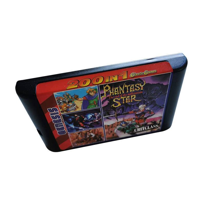 CRITCLASS Super Cartridge 200 in 1 Multi Games Cartridge for Sega Genesis Mega Drive 16Bit Game Consoles