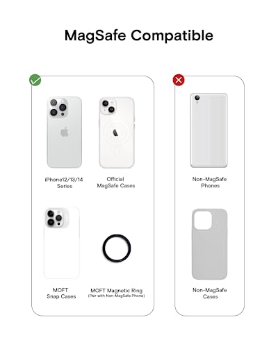 MOFT MagSafe Wallet Stand for iPhone 14/13/12 Series MagSafe Compatible Phone Stand with 3 Viewing Angles (Night Black)