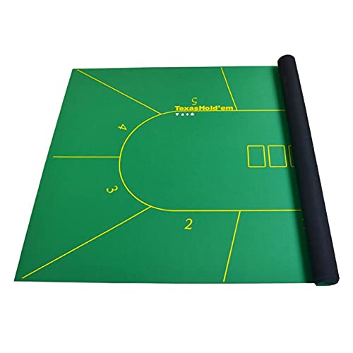 Craps and Roulette Table Felt Poker Tablecloth 1.8m Deluxe Suede Rubber Texas Pokers Tablecloth with Flower Pattern Casino Poker Set Board Game Mat Poker Accessory (Color : Green)