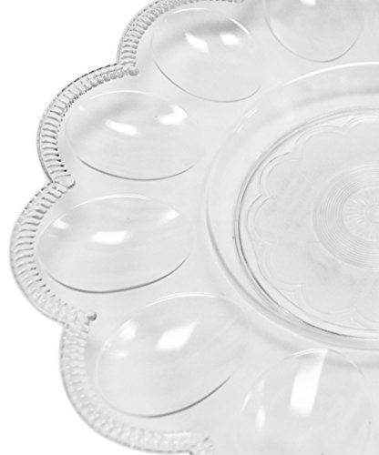 Deviled Egg Crystal Clear 9.5" Diameter Presence Serving Trays! Perfect for Any Party or Social Gathering! (3)