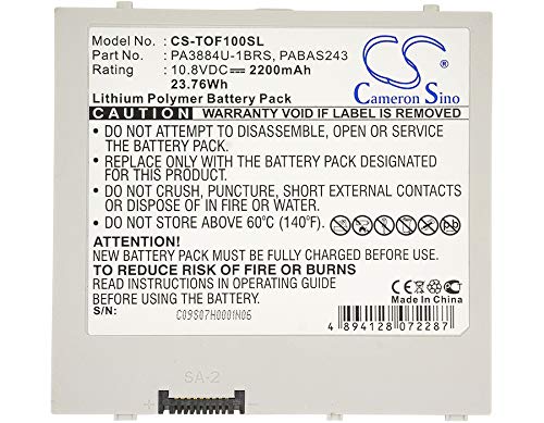 Cameron Sino New Replacement Battery Fit for Toshiba(2200mAh / 23.76Wh)