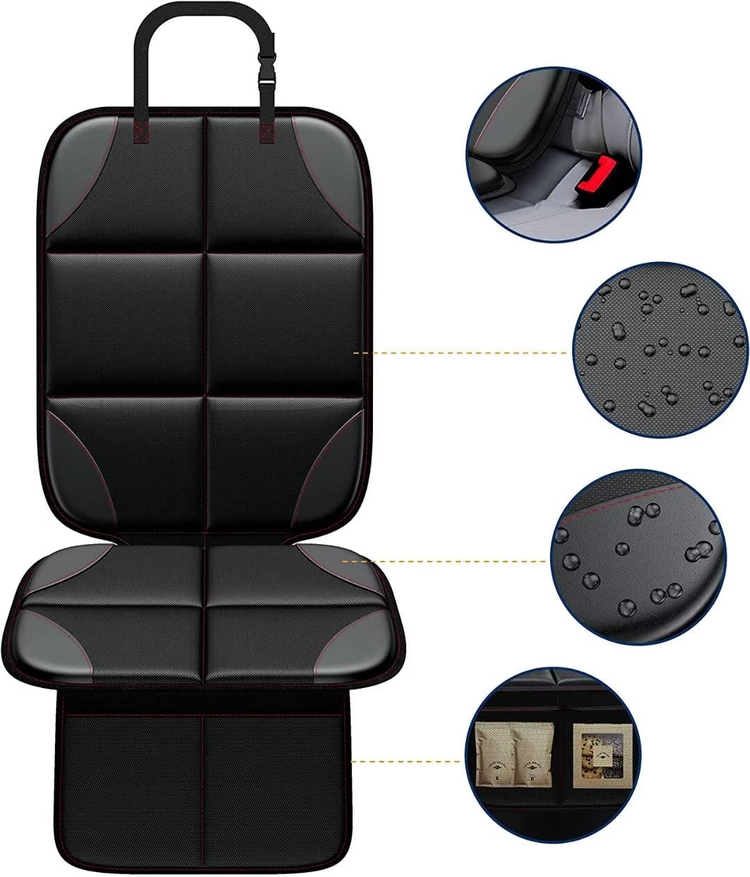 ctor MHO+All 2 Pack Auto for Child Baby Car Seats - Large CarSeat Sit Savers Mat with Waterproof 600D Fabric & 2 Storage Pockets, Crash Test Approved